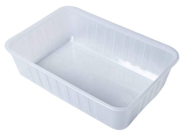 750ml Ribbed Rectangle Plastic Containers - BPA-Free, Microwave Safe - Packware