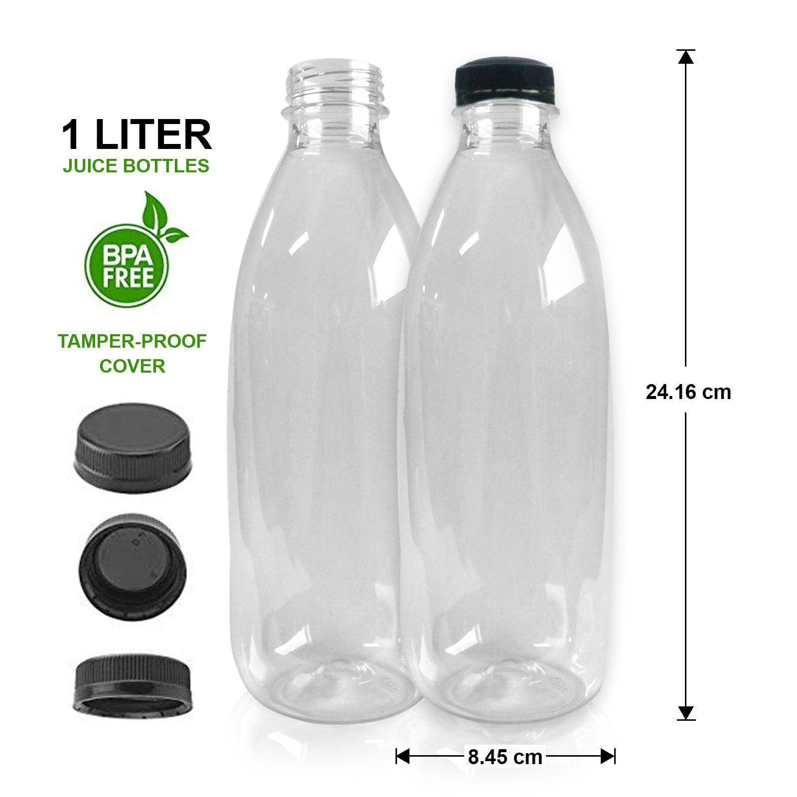 1000ml Round Clear PET Plastic Bottles with Tamper Evident Lids (Round ...
