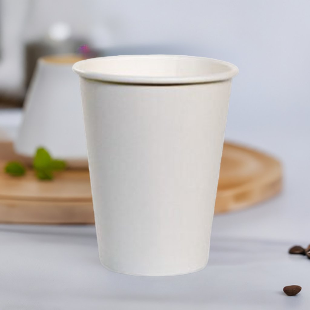Plain white paper coffee cups store