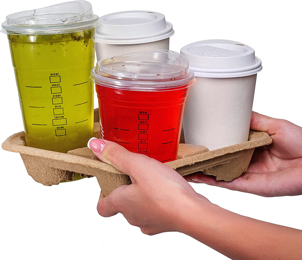 4-Cup Drink Carriers 300 Pack- Biodegradable - Packware