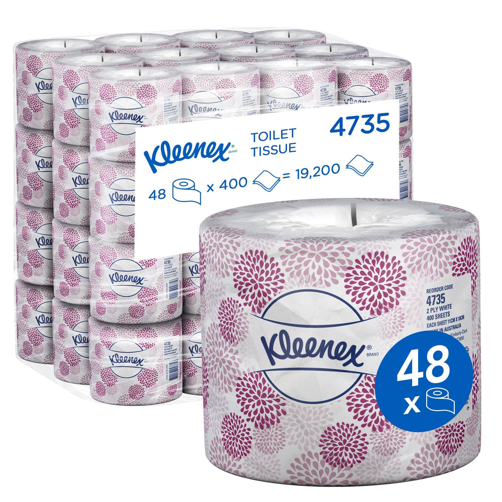 KLEENEX® Toilet Tissue (4735), 2 Ply Toilet Paper, 48 Toilet Rolls ...