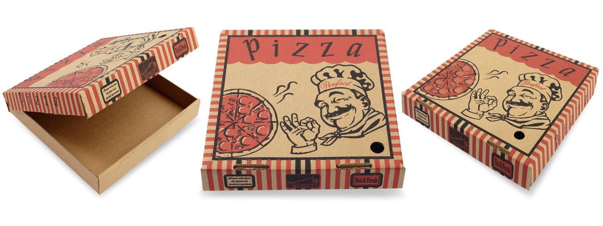 Pizza Box 10inch Brown with Print in Melbourne – Takeaway Packaging ...