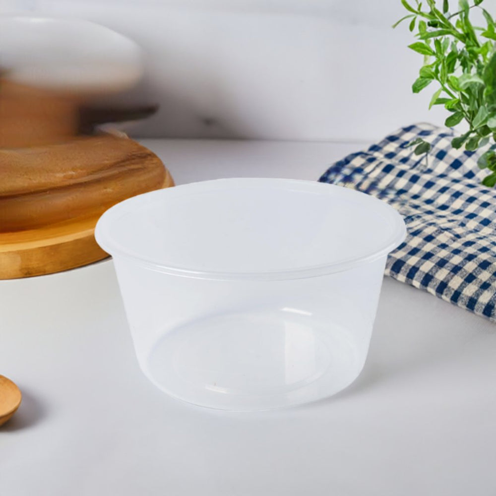 440ml Round Plastic Takeaway Containers - 500 PCS | GENFAC - Packware