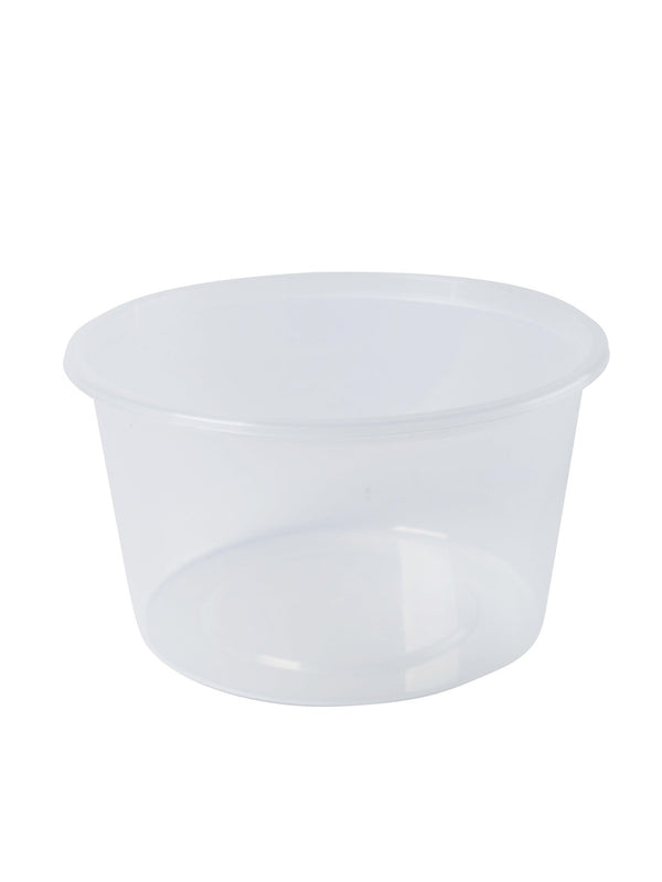 Round Plastic Takeaway Containers Natural 500ml- 500PCS GENFAC - Packware