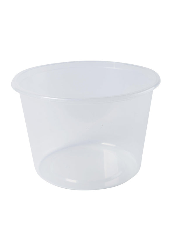 Round Plastic Takeaway Containers Natural 600ml GENFAC - Packware