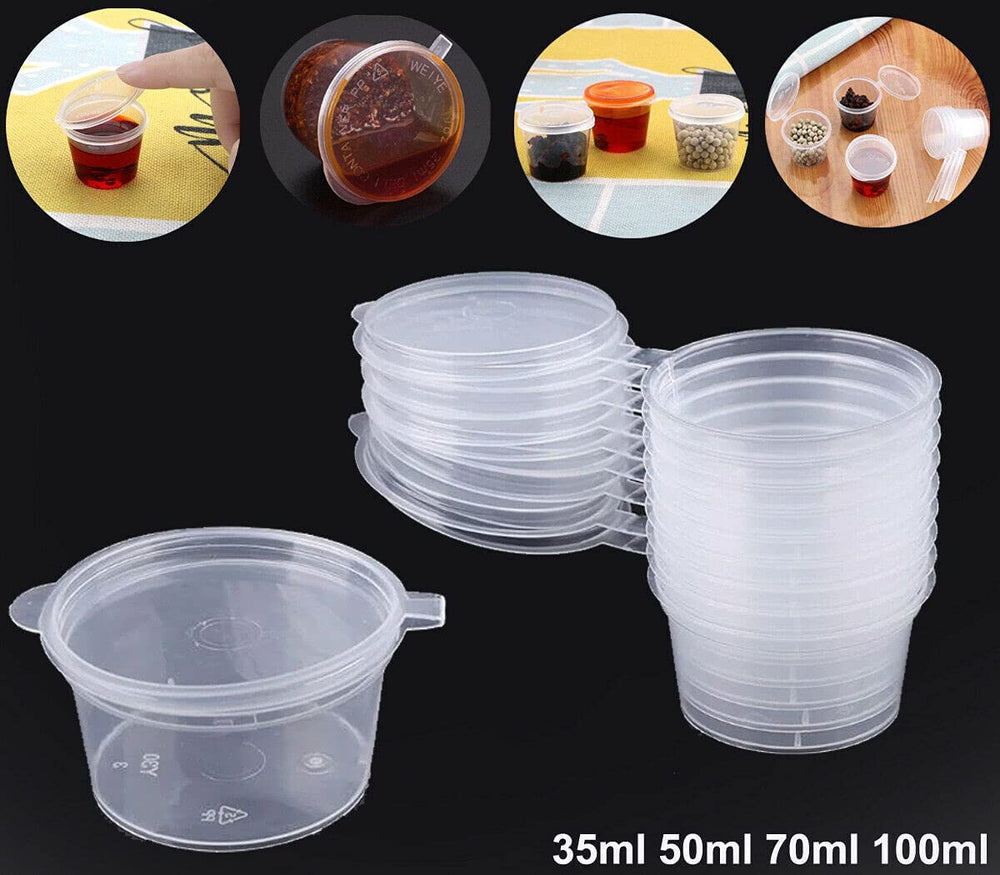 25ml PP Sauce Plastic Cup With Hinged Lid - Packware