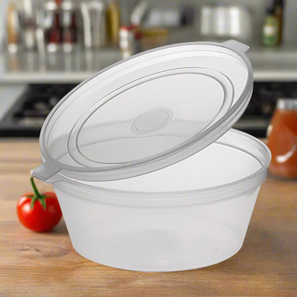 70ml Sauce Plastic Containers with Hinged Lid - Natural, 1000 Pack ...