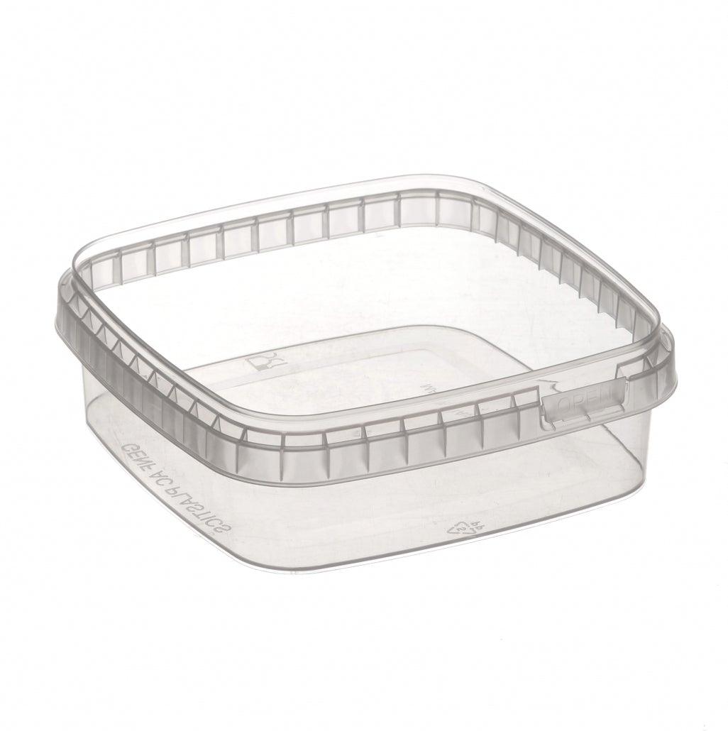 Tamper Evident Plastic Containers Square 300ml/128mm GENFAC - Packware