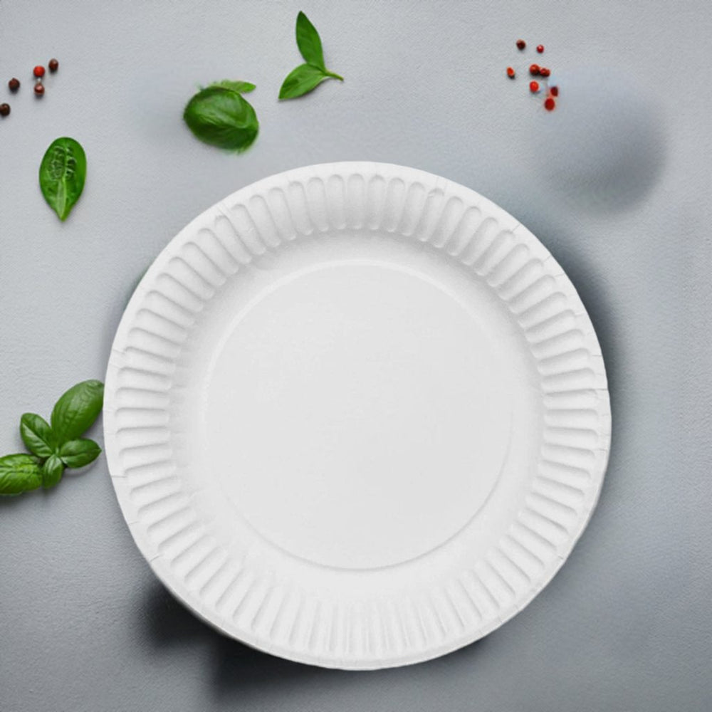 White Paper Plates 9-Inch/225mm - Carton of 500- Packware - Packware